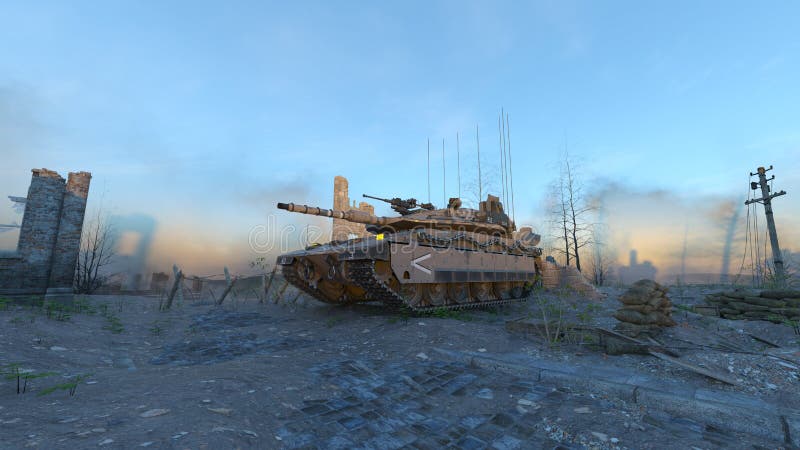 3D Rendering of Military Tank Stock Illustration - Illustration of ...