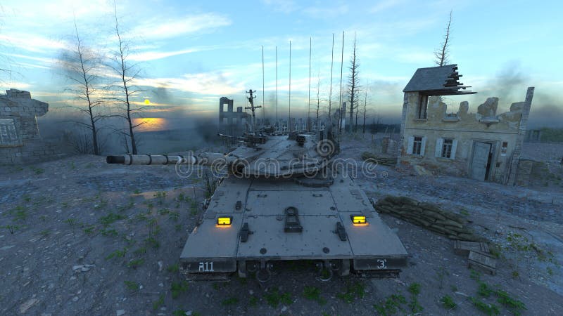 3D Rendering of Military Tank Stock Illustration - Illustration of ...