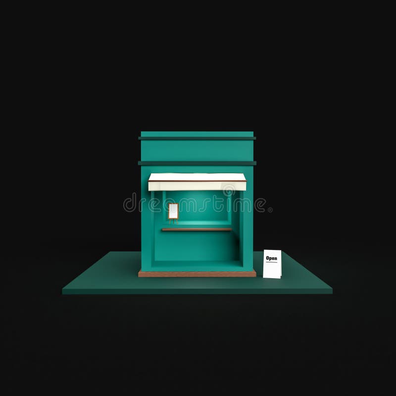 3d Rendering of Mini Store, Franchise or Shop for Advertising Stock ...