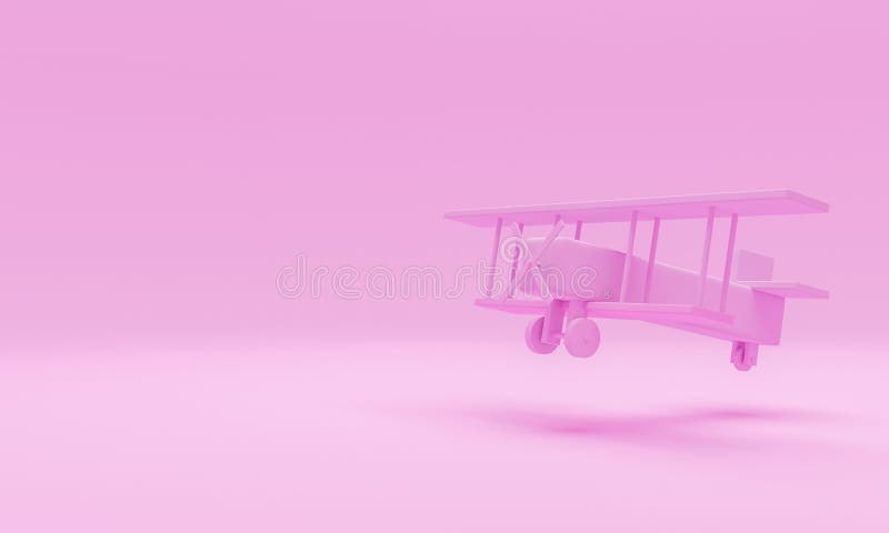 Miniature Airplane with Empty Space Isolated Pink Color Stock ...