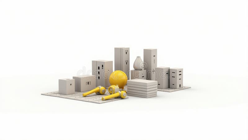 Minimalist Cityscape Model stock illustration. Illustration of planning ...