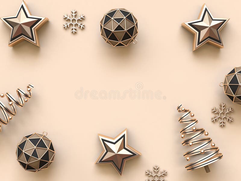 3d Rendering Minimal Abstract Christmas Object Decoration Background ...