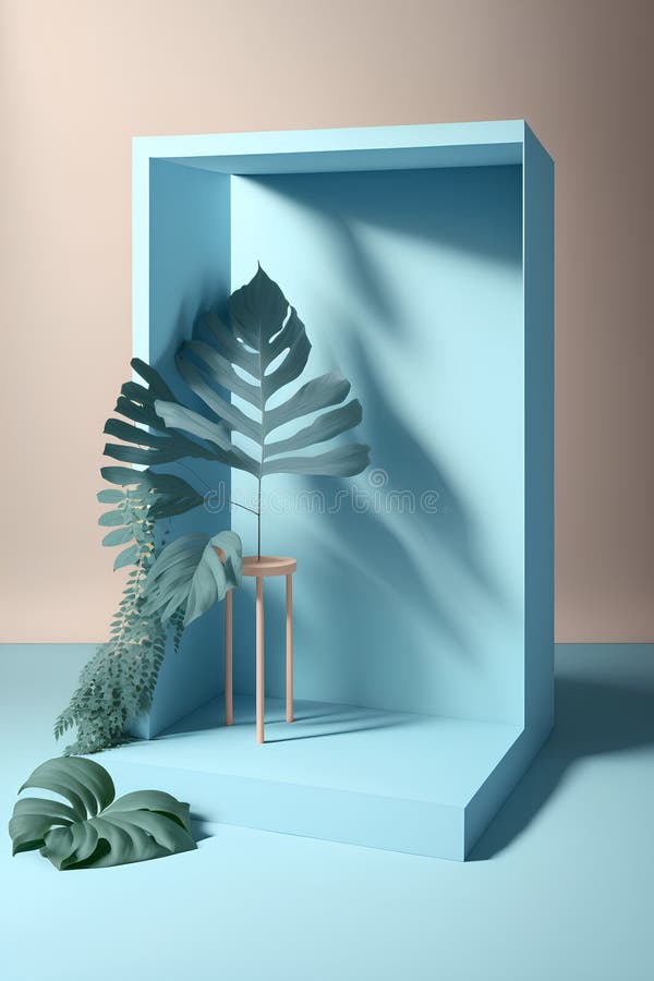 3D Rendering of Minimal Display Podium for Mock Up Presentation in ...