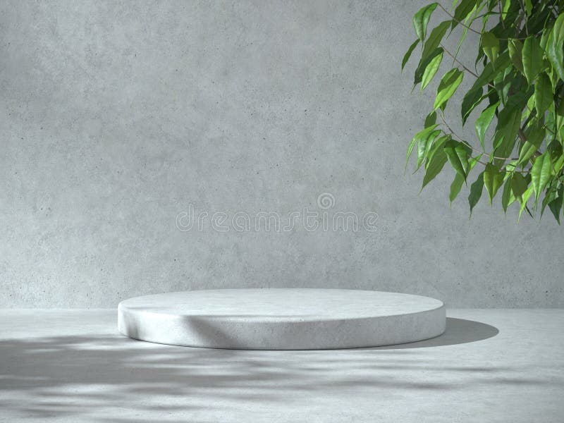 3d Rendering Minimal Mockup Concrete Podium Display, Wall Cement ...