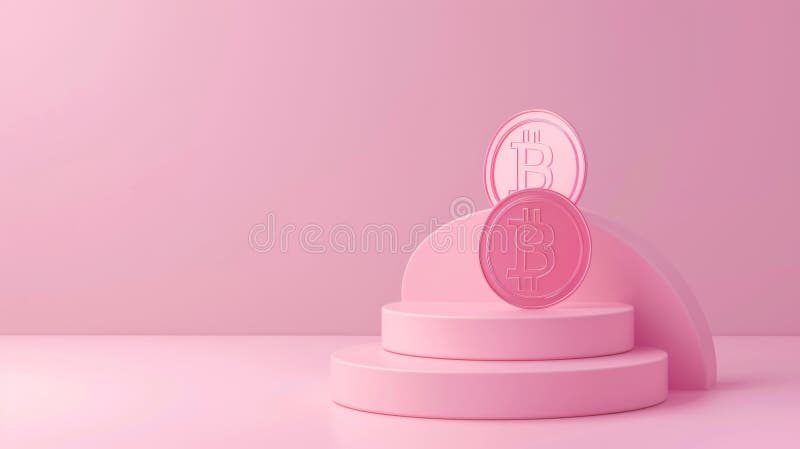 3d Rendering of Minimal Scene of Blank Podium with Cryptocurrency ...