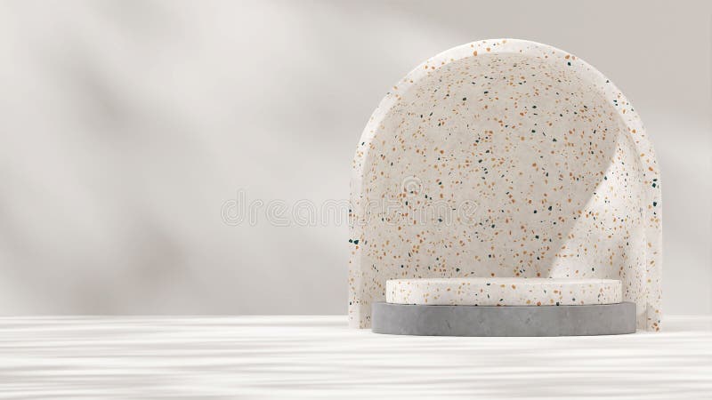 3d Rendering of Minimal Terrazzo and Concrete Texture Podium Steps on ...