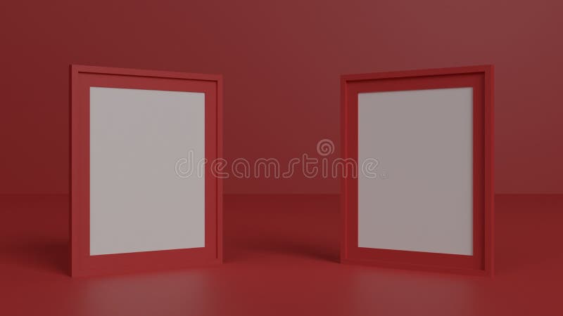 3d Rendering Minimalist Background. Set of 2 Frame Mockup with Minimal ...