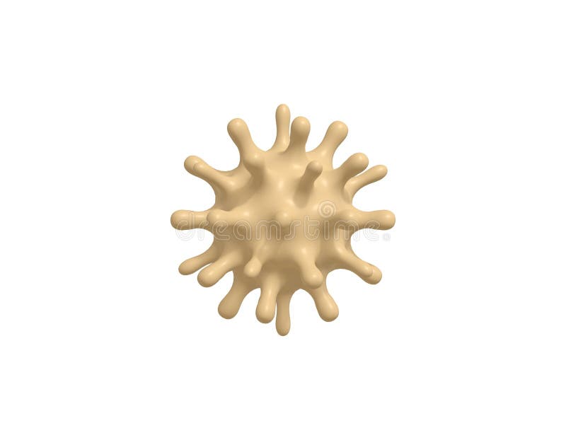 3D Rendering Minimalistic Cartoon Beige Virus Under the Microscope ...