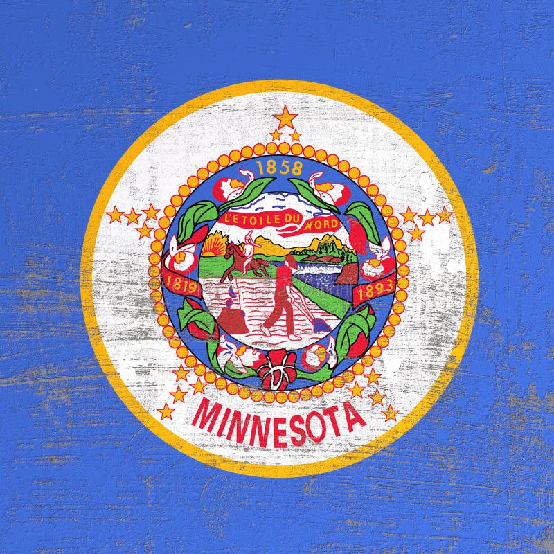 Old Minnesota flag stock illustration. Illustration of state - 110438337