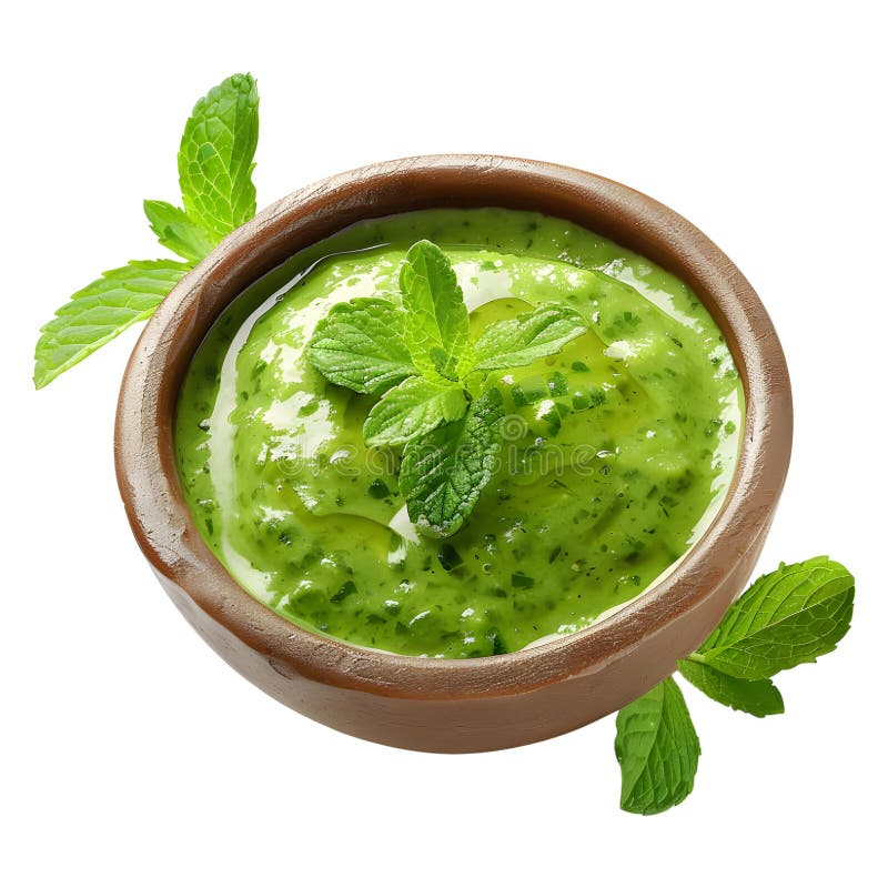 3D Rendering of a Mint Sauce on Transparent Background - Ai Generated ...
