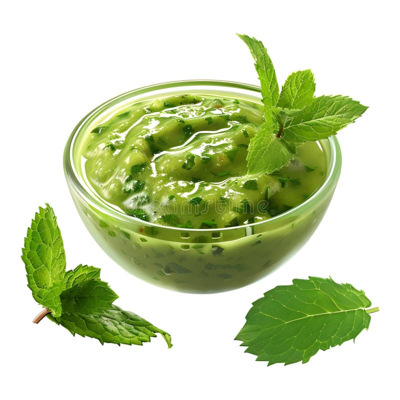 3D Rendering of a Mint Sauce on Transparent Background - Ai Generated ...
