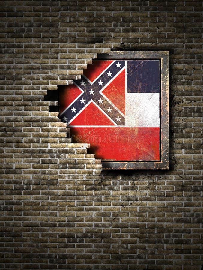 Old Mississippi Flag In Brick Wall Stock Illustration Illustration Of Rendering Rusty 113548301