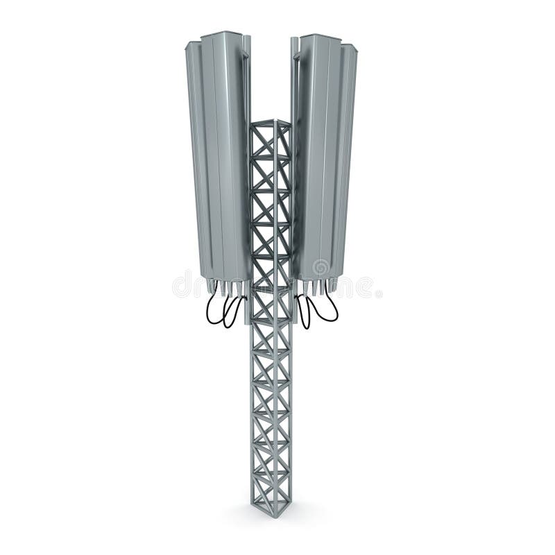 3D Rendering of Mobile Network Tower Stock Illustration - Illustration ...
