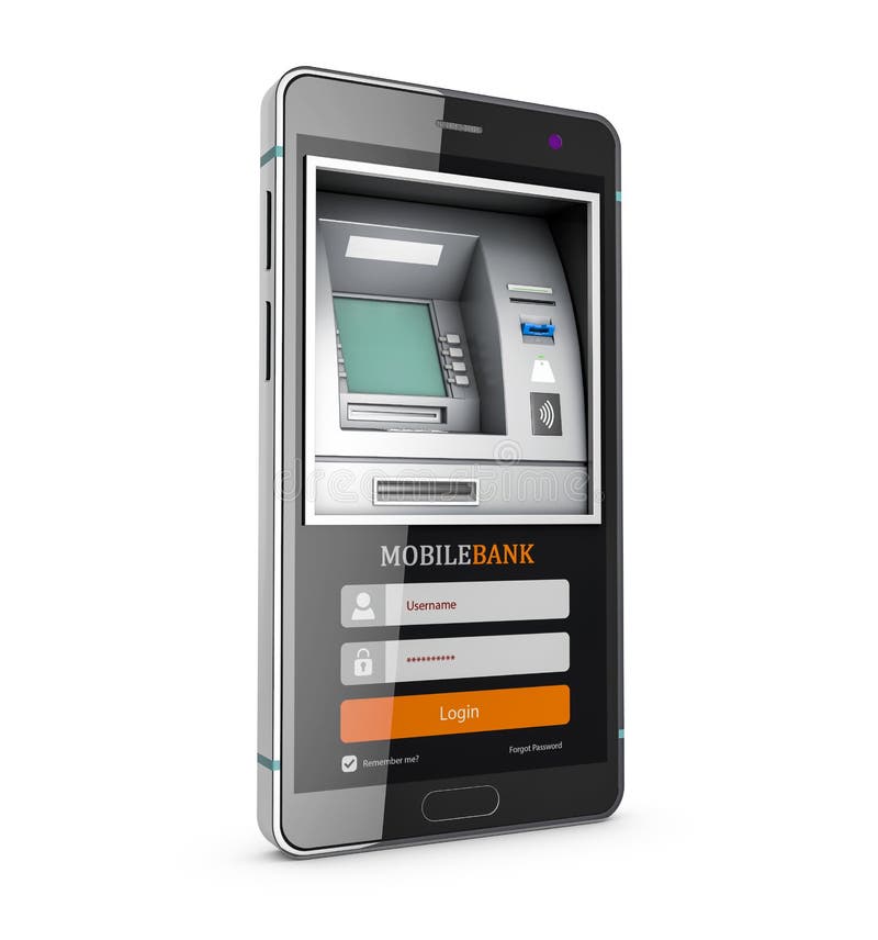 3d Rendering of Mobile Online Banking and Payment Concept. Smart Phone ...