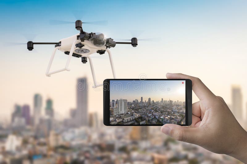 Mobile with drone stock image. Image of video, remote - 103907045