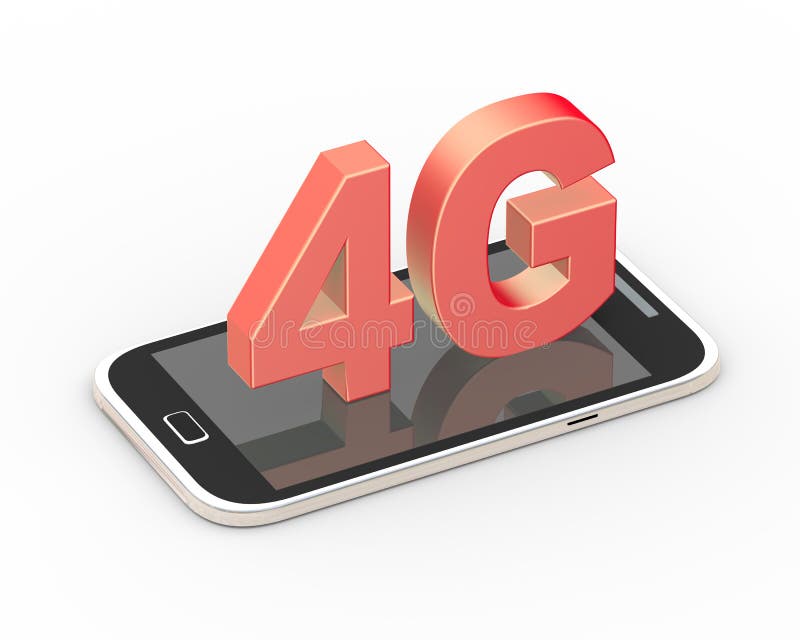 3d Render of 4g Generic Smart Mobile Phone Stock Illustration ...