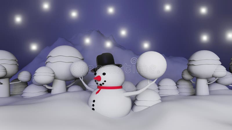 3d Rendering Mockup of Snowman Figure Drawing Background Color Stock ...