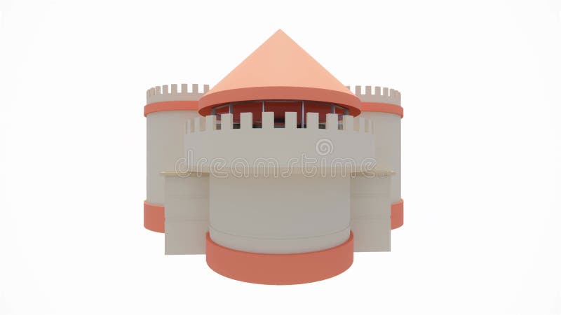 3d Rendering Model of Modern Minimalist Orange Castle Architecture ...