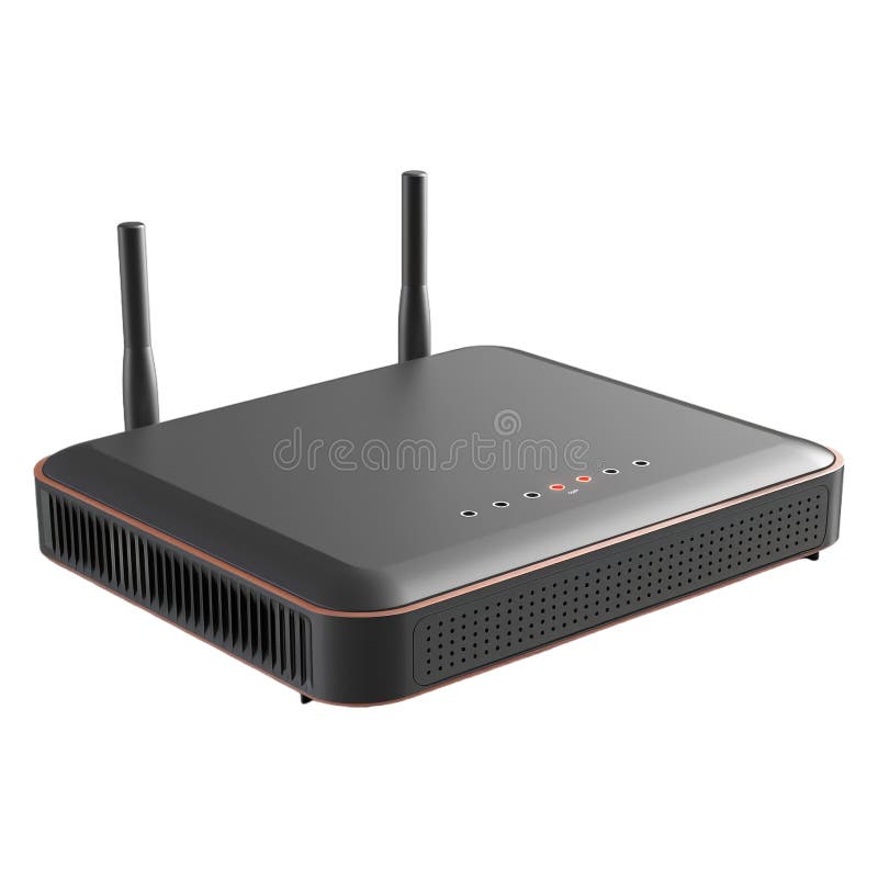 3D Rendering of a Modem or Router for Wifi on Transparent Background ...