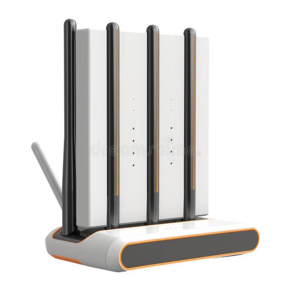3D Rendering of a Modem or Router for Wifi on Transparent Background ...