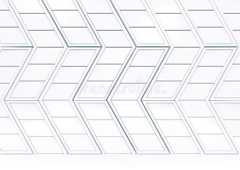 3d Rendering. Modern Abstract White Trapezoid Tile Pattern in Arrow ...