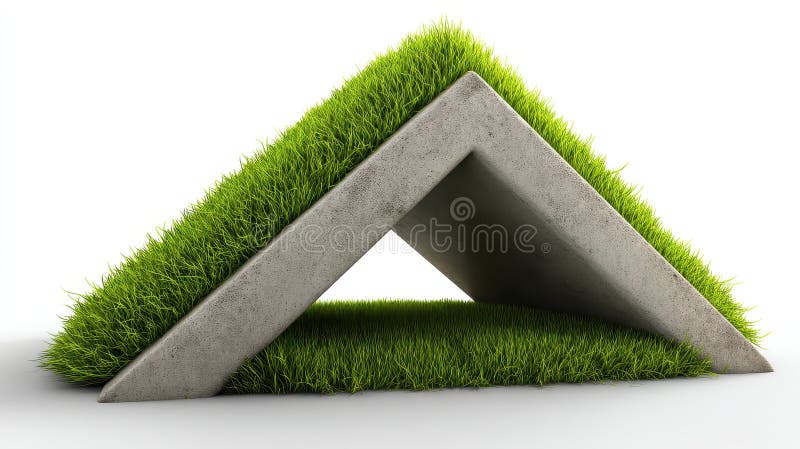 Concrete and Grass Structure Stock Illustration - Illustration of model ...