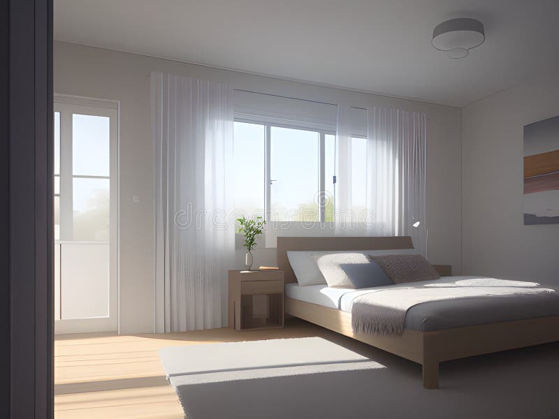 3d Rendering of a Modern Bedroom Interior, Ai Generated Stock ...