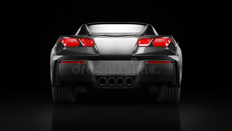 3d Rendering of a Modern Black Sedan Car with Studio Light. Stock ...
