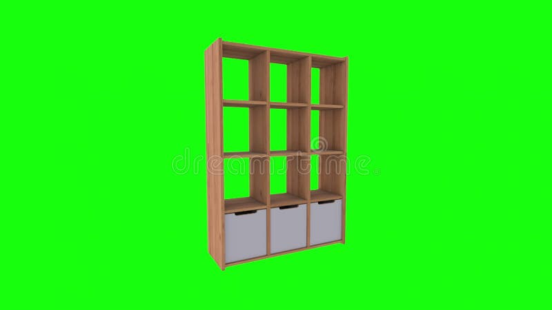 3D Rendering of Modern Bookshelf Design with Wooden Texture Stock Video ...