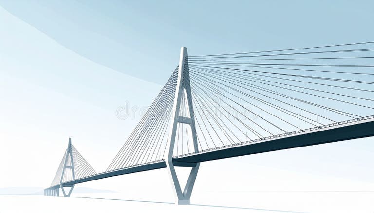 Elegant Cablestayed Bridge Design Concept Stock Illustrations – 4 Elegant Cablestayed Bridge ...