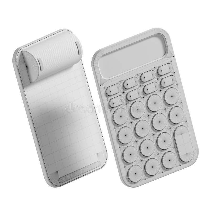 A 3d Rendering of a Modern Calculator Isolated on White Stock ...