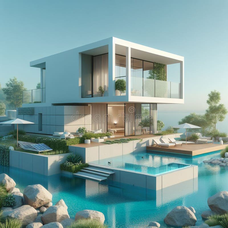 3d Rendering of Modern Cozy House Picture , 3d Render Picture is AI ...