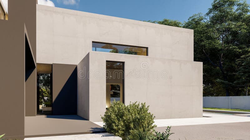 Modern cubic house stock illustration. Illustration of house - 243554169