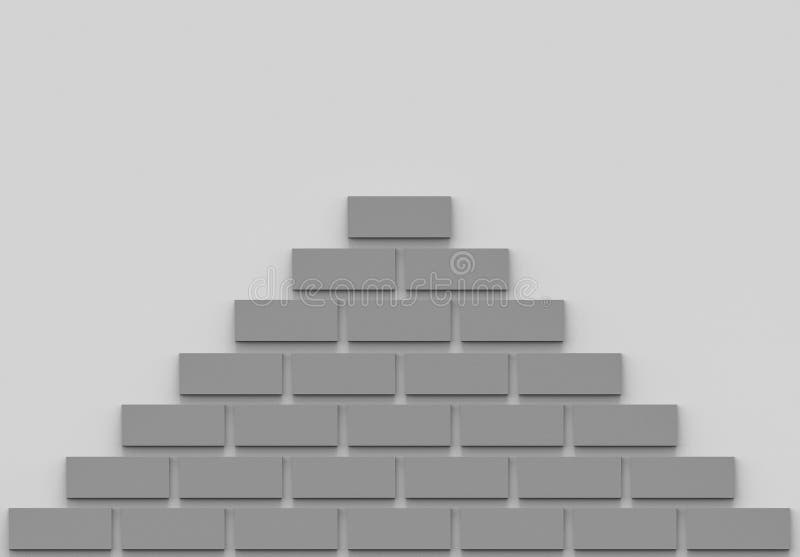 Toy brick pyramid on white stock illustration. Illustration of ...