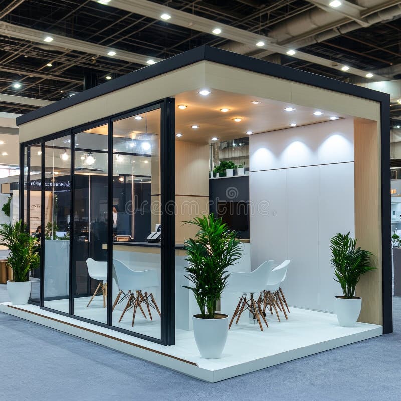 3d Rendering of Modern Exhibition Hall Interior Design with Glass Wall ...