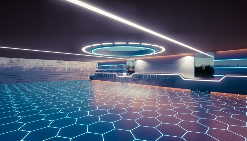 3d Rendering of Modern or Futuristic Background. Stock Illustration ...