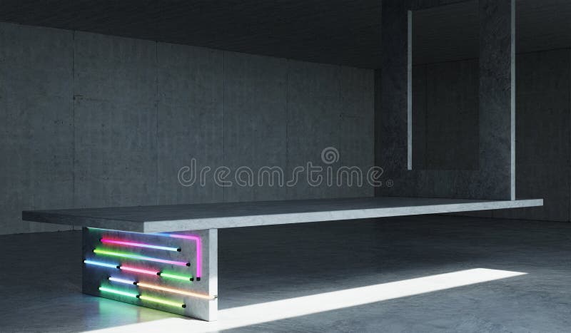 3D Rendering of a Modern and Futuristic Loft Interior Design Stock ...