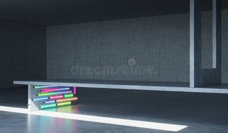 3D Rendering of a Modern and Futuristic Loft Interior Design Stock ...