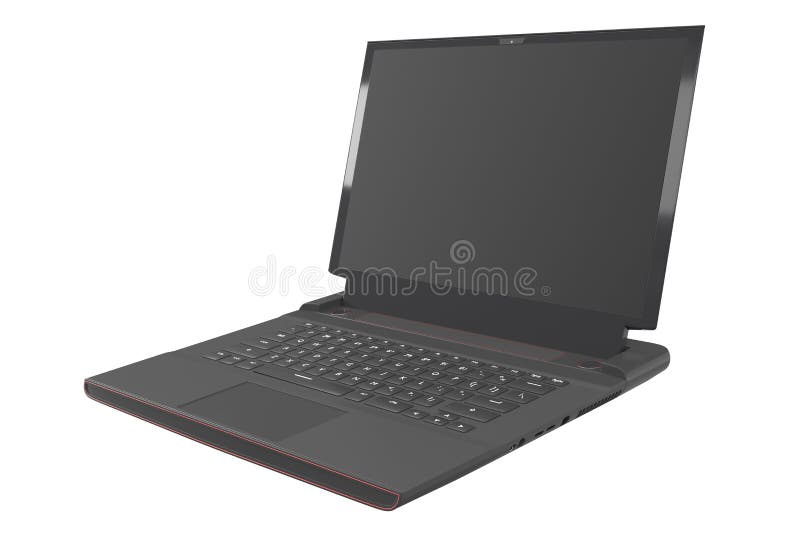 3d Rendering of Modern Gaming Laptop with Rgb Lights Isolated on White ...