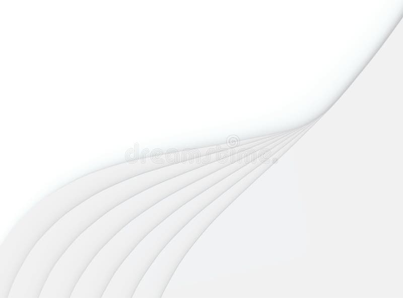 3d Rendering. Modern Gray Overlay Curve Panels on White Copy Space ...