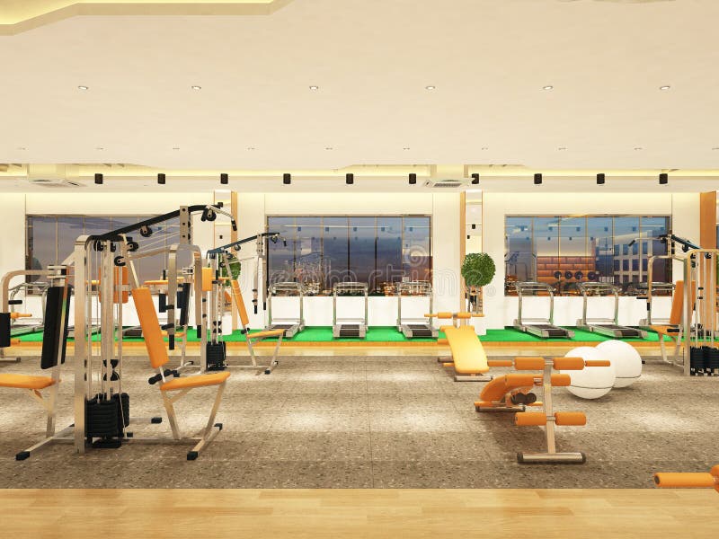 Rendering modern corridor stock illustration. Illustration of mansion ...