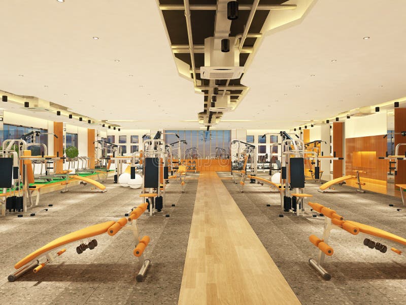 Rendering modern corridor stock illustration. Illustration of mansion ...