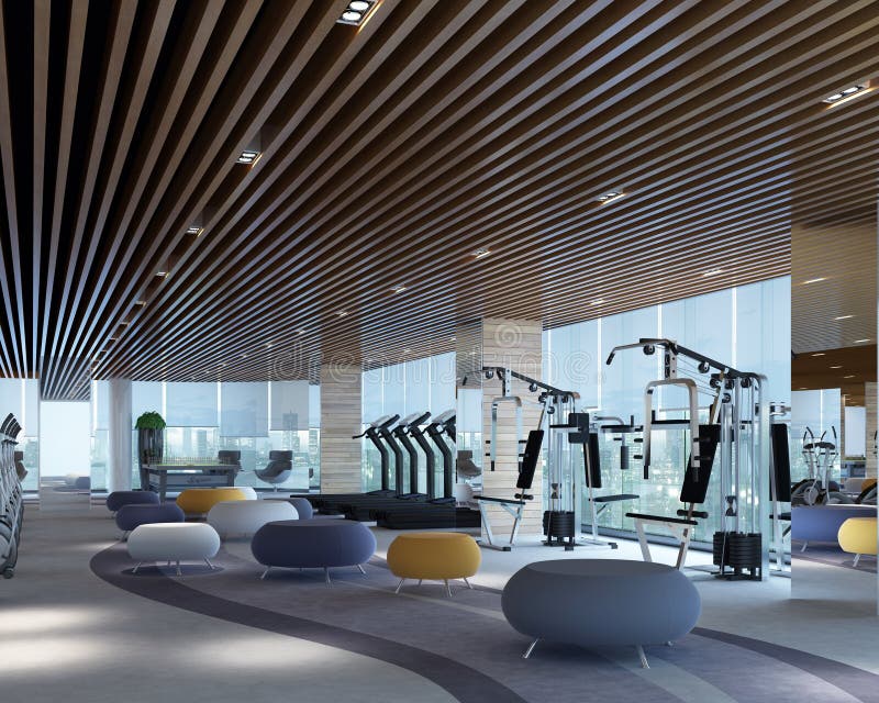 Rendering modern corridor stock illustration. Illustration of mansion ...