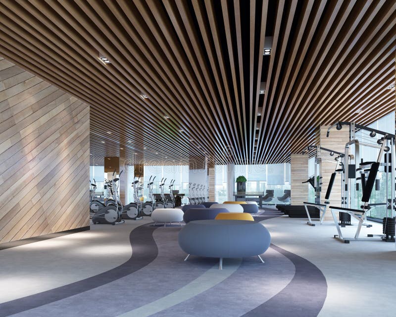 Rendering modern corridor stock illustration. Illustration of mansion ...