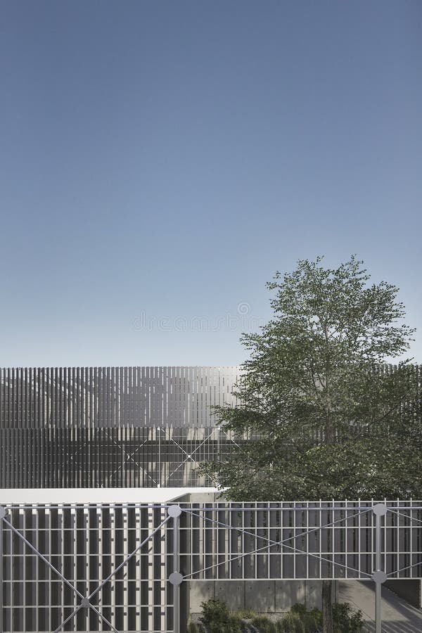 3d Rendering Modern Industrial Metal and Steel Structure Building with ...