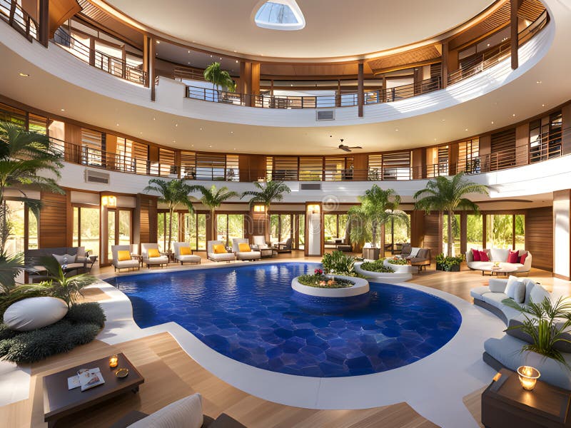 3d Rendering of a Modern Interior in Hotel, Ai Generated Stock ...