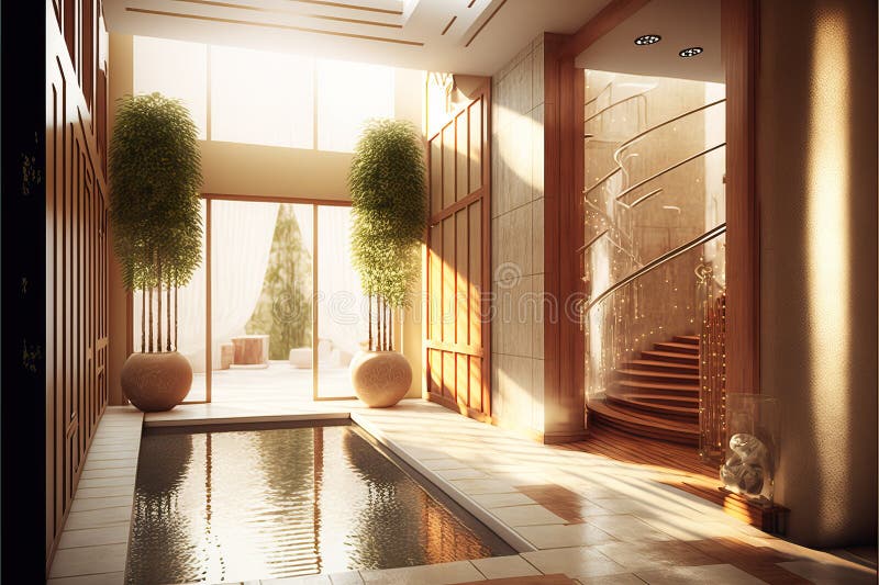 3d Rendering of Modern Luxury Spa Interior Design with Mirror (Ai ...