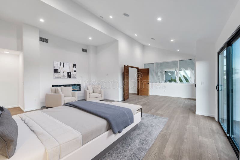3D Rendering of a Modern Master Bedroom Interior Editorial Stock Image ...