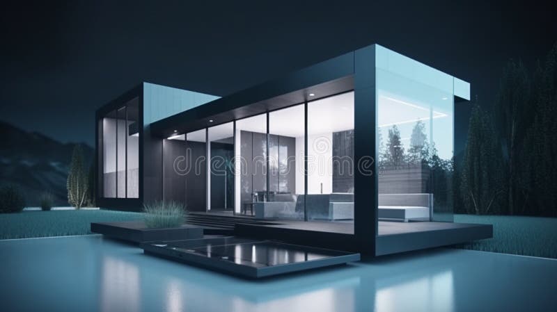 3D Rendering of a Modern Office Building with a Glass Facade ...