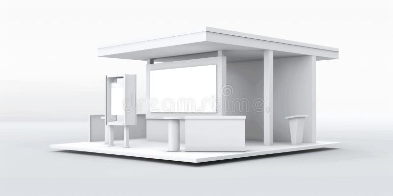 3D Rendering of Modern Outdoor Kiosk Stock Illustration - Illustration ...